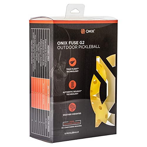 Onix Fuse G2 Outdoor Pickleball Balls - Yellow and Neon Pickleballs - 3 and 6 Packs of Pickleball Balls