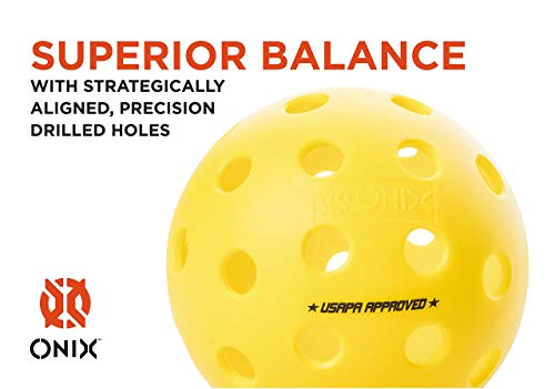 Onix Fuse G2 Outdoor Pickleball Balls - Yellow and Neon Pickleballs - 3 and 6 Packs of Pickleball Balls