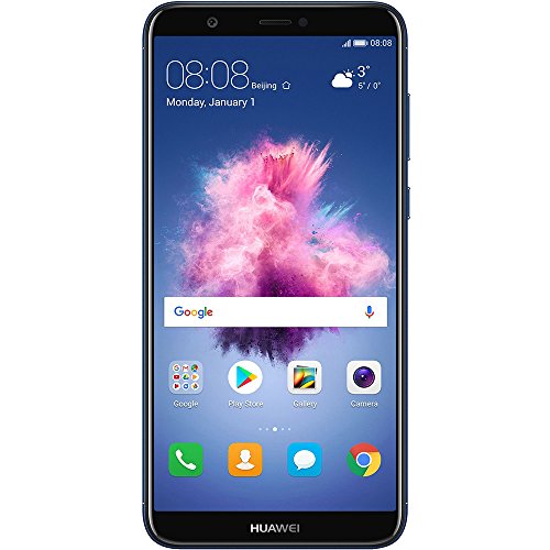 Huawei P Smart (32GB) 5.6" Fullview Display & Dual Camera's, 4G LTE Dual-SIM Factory Unlocked w/ Fingerprint Scanner FIG-L23 International Model, No Warranty (Blue)