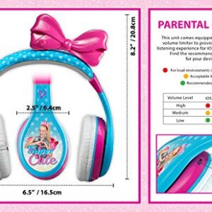 eKids JoJo Siwa Headphones for Kids, Volume Limited Headphones with Parental Controls, Childrens Headphones for School, Home, Travel, Designed for Fans of JoJo Siwa Gifts for Girls