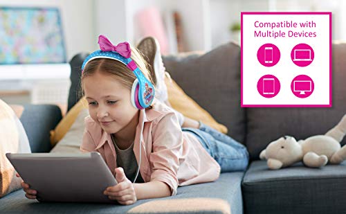 eKids JoJo Siwa Headphones for Kids, Volume Limited Headphones with Parental Controls, Childrens Headphones for School, Home, Travel, Designed for Fans of JoJo Siwa Gifts for Girls