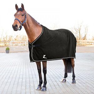 horze fleece show cooler - black - 81 in