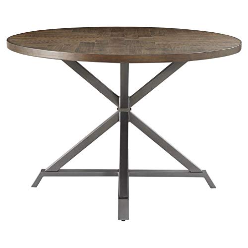 Homelegance Fideo 45" Round Industrial Style Dining Table, Pine,Brown