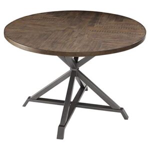 Homelegance Fideo 45" Round Industrial Style Dining Table, Pine,Brown