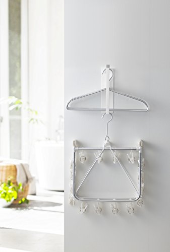 Yamazaki Clothes Home Magnet Hanger Storage Rack-Small Hanging Organizer | Steel | Laundry, One Size, White