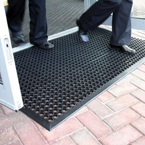 lovinland outdoor rubber drainage mat non-slip mat 60 x 35 inch commerical heavy duty mat for resturant kitchen bar garage garden industral indoor use black