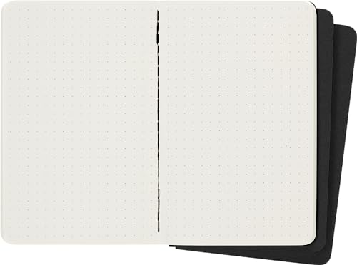 Moleskine Cahier Journal, Soft Cover, Pocket (3.5" x 5.5") Dotted, Black, 64 Pages (Set of 3)