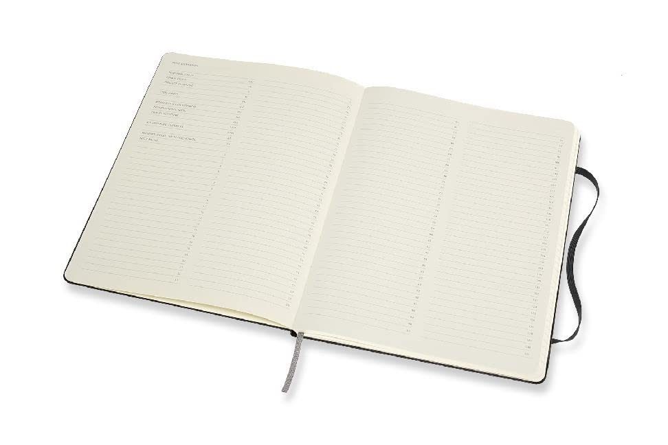 Moleskine PRO Notebook, Hard Cover, XL (7.5" x 9.5") Professional Project Planning, Black, 192 Pages