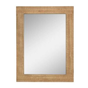 stonebriar rectangle natural wood hanging wall mirror, medium, brown