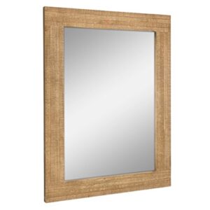 Stonebriar Rectangle Natural Wood Hanging Wall Mirror, Medium, Brown