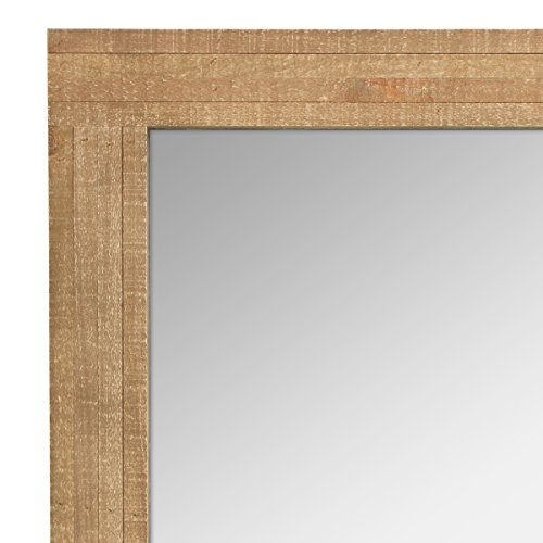 Stonebriar Rectangle Natural Wood Hanging Wall Mirror, Medium, Brown