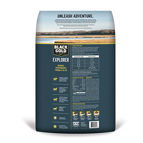 Black Gold Explorer Dry Dog Food for Adult Dogs, Original Performance 26/18 Formula, 50 lb Bag