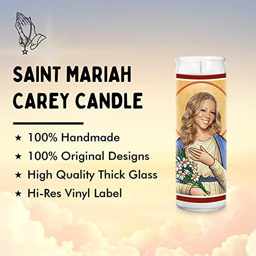 Celebrity Prayer Candle - Funny Saint Candle - 8 inch Glass Prayer Votive - 100% Handmade in USA - Novelty Celebrity Gift