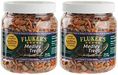 (2 Pack) Fluker Labs Aquatic Turtle Medley Treat Food, 1.5-Ounce Per Container