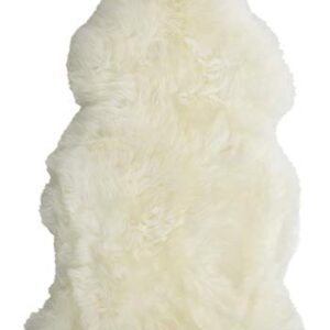 Desert Breeze Distributing Premium Single Pelt, Genuine New Zealand Sheepskin Rug, 41 inch Length, Ivory Color, Thick Soft Luxurious Natural Wool, by Minidoka Sheepskin…