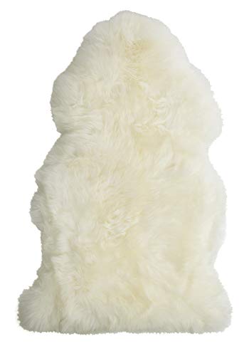 Desert Breeze Distributing Premium Single Pelt, Genuine New Zealand Sheepskin Rug, 41 inch Length, Ivory Color, Thick Soft Luxurious Natural Wool, by Minidoka Sheepskin…