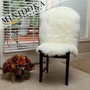 Desert Breeze Distributing Premium Single Pelt, Genuine New Zealand Sheepskin Rug, 41 inch Length, Ivory Color, Thick Soft Luxurious Natural Wool, by Minidoka Sheepskin…