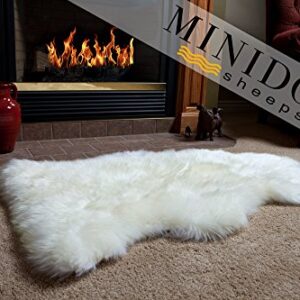 Desert Breeze Distributing Premium Single Pelt, Genuine New Zealand Sheepskin Rug, 41 inch Length, Ivory Color, Thick Soft Luxurious Natural Wool, by Minidoka Sheepskin…