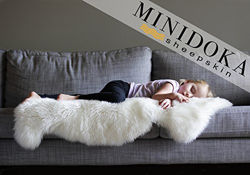 Desert Breeze Distributing Premium Single Pelt, Genuine New Zealand Sheepskin Rug, 41 inch Length, Ivory Color, Thick Soft Luxurious Natural Wool, by Minidoka Sheepskin…