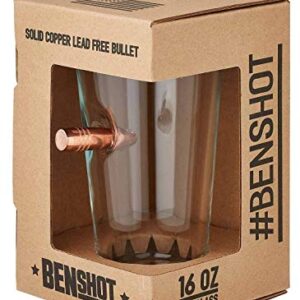 BenShot Pint Glass with Real 0.50BMG Bullet - 16oz | Made in the USA