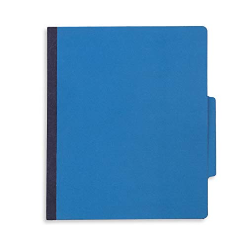 10 Dark Blue Classification Folders - 1 Divider - 2 Inch Tyvek Expansions - Durable 2 Prongs Designed to Organize Standard Medical Files, Office Reports - Letter Size, Dark Blue, 10 Pack