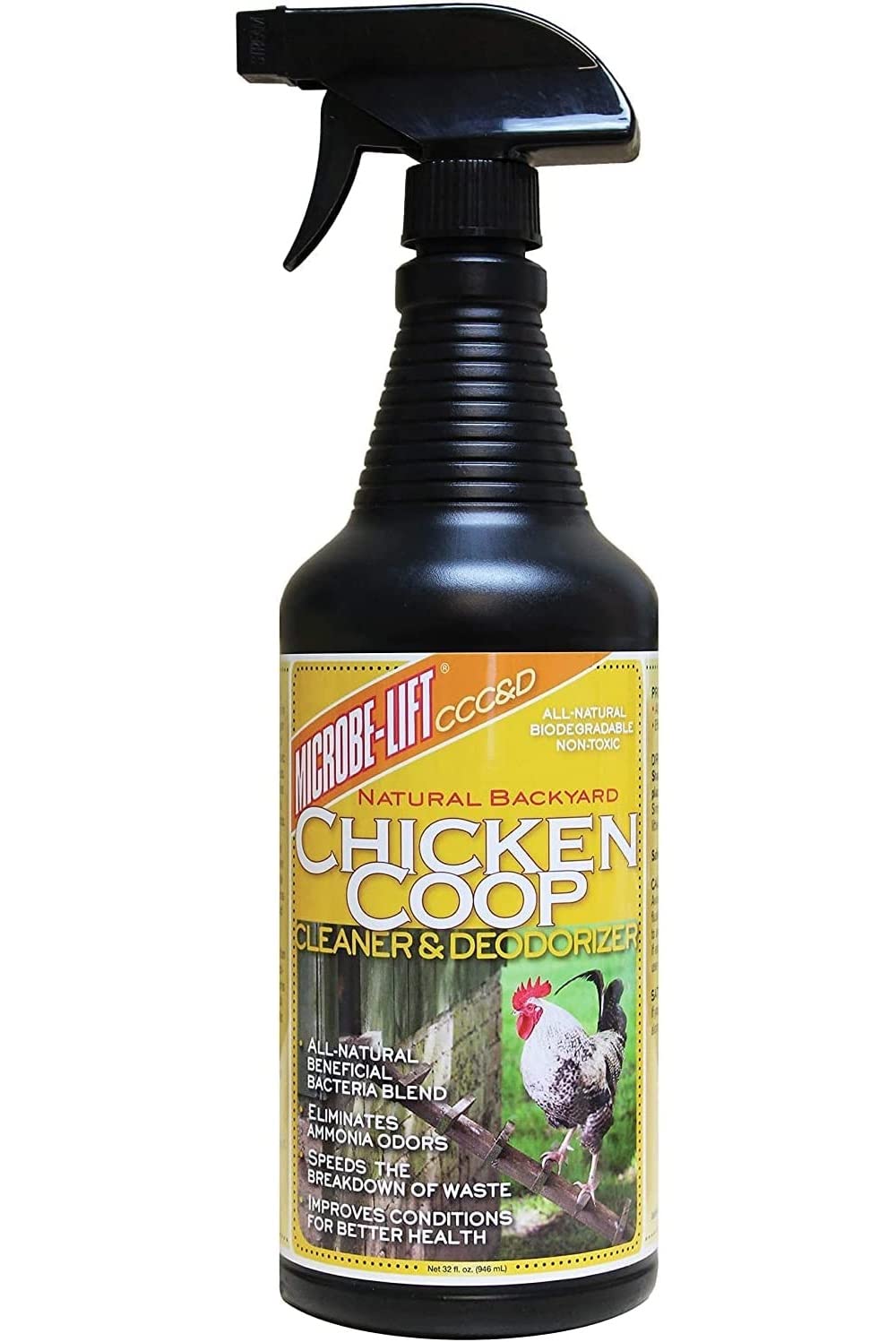 MICROBE-LIFT Chicken Coop Cleaner and Odor Eliminator, Use on All Surfaces and Supplies, Turns Chicken Poop Into Fertilizer, Ammonia Reducer, Highly Concentrated and Safe Formula, 32 Ounces