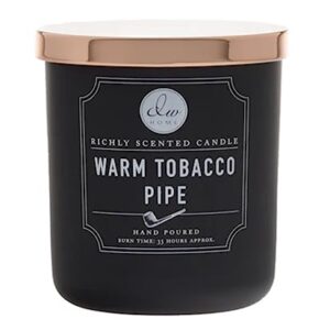 DW Home Medium Warm Tobacco Pipe Candle in Glass Jar with Copper Lid- 9.21 Oz.