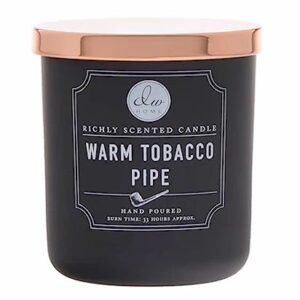 DW Home Medium Warm Tobacco Pipe Candle in Glass Jar with Copper Lid- 9.21 Oz.