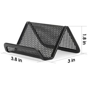 MaxGear Mesh Business Card Holder Stand Metal Business Card Stand for Desk Office Business Card Display with 50 Name Card Capacity 6 Pack Black