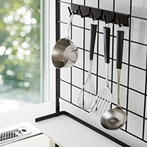 Yamazaki Home Grid Panel 5-Hook Accessory for Hanging Kitchen Utensils and Tools, One Size, Black