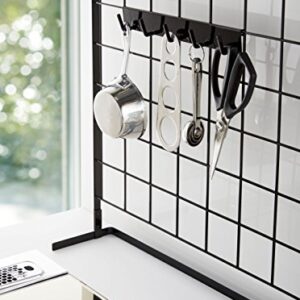 Yamazaki Home Grid Panel 5-Hook Accessory for Hanging Kitchen Utensils and Tools, One Size, Black