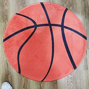 SUBONE11HKA Sport Fans Basketball Designed Round Mat Area Rug Floor Carpets for Nursery Bedroom Kids Room Living Room Decorations Radius 15.7"= Diameter 31"