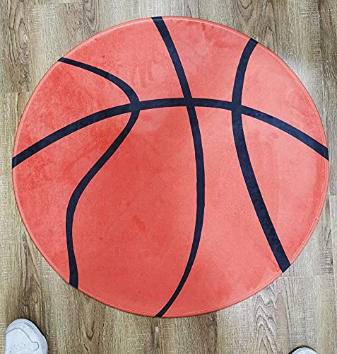 SUBONE11HKA Sport Fans Basketball Designed Round Mat Area Rug Floor Carpets for Nursery Bedroom Kids Room Living Room Decorations Radius 15.7"= Diameter 31"