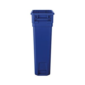 Suncast Commercial Slim 23 Gallon Polypropylene Recycling Bin with Recycle Logo, Blue