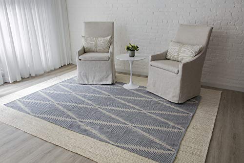 Erin Gates by Momeni River Beacon Denim Hand Woven Indoor Outdoor Area Rug, 7'6" X 9'6" size Mat for Living Room, Bedroom, Dining Room, Nursery, Hallways, and Home Office