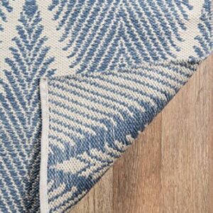 Erin Gates by Momeni River Beacon Denim Hand Woven Indoor Outdoor Area Rug, 7'6" X 9'6" size Mat for Living Room, Bedroom, Dining Room, Nursery, Hallways, and Home Office