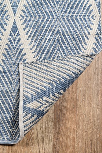 Erin Gates by Momeni River Beacon Denim Hand Woven Indoor Outdoor Area Rug, 7'6" X 9'6" size Mat for Living Room, Bedroom, Dining Room, Nursery, Hallways, and Home Office