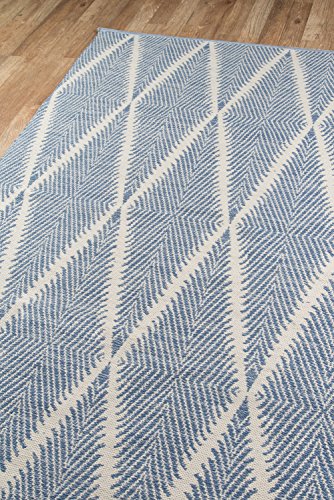 Erin Gates by Momeni River Beacon Denim Hand Woven Indoor Outdoor Area Rug, 7'6" X 9'6" size Mat for Living Room, Bedroom, Dining Room, Nursery, Hallways, and Home Office