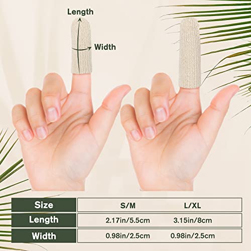 Evridwear 20PCS Premium Cotton Comfort Cushion Finger Toe Thumb Cot Sleeves Protect Fingertips Hand Eczema Skin Cracking Calluses Wicks Moisture Jewelry Clean Smudges (Short Length)