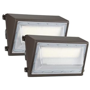 dakason (2 pack) led wall pack 60w with dusk-to-dawn photocell, replaces 150-250 hps/mh, 5000k cool white 7200lm 100-277vac, commercial grade ip65 waterproof outdoor lighting fixture,etl listed