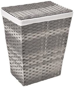 whitmor liner and lid laundry hamper, gray wash