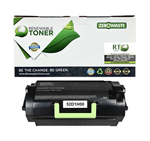 Renewable Toner 521 High Yield Replacement for Lexmark 521H 52D1H00 Laser Printer MS710 MS711 MS810 MS811 MS812 USA Remanufactured Cartridge