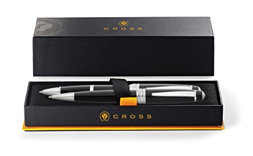 Cross Bailey Black Lacquer Ballpoint Pen & Selectip Rollerball Pen