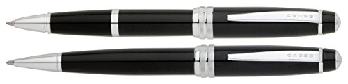 Cross Bailey Black Lacquer Ballpoint Pen & Selectip Rollerball Pen