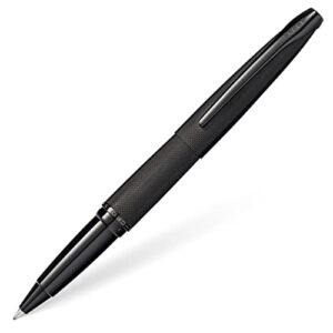 cross atx brushed metallic refillable gel ink rollerball pen, medium rollerball, includes premium gift box - brushed black