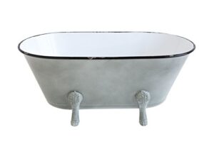 creative co-op decorative metal bathtub container with feet