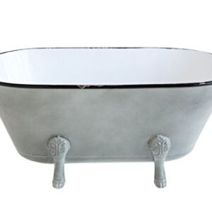 Creative Co-Op Decorative Metal Bathtub Container with Feet