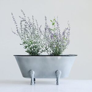 Creative Co-Op Decorative Metal Bathtub Container with Feet