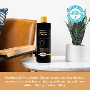 Furniture Clinic Leather Easy Restoration Kit | Includes Leather Recoloring Balm & Leather Cleaner, Sponge & Cloth | Restore & Repair Sofas, Car Seats & More (Dark Brown)