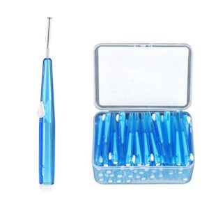 60pcs push-pull interdental brush 0.7 mm dental tooth pick interdental cleaners orthodontic wire toothpick toothbrush oral care